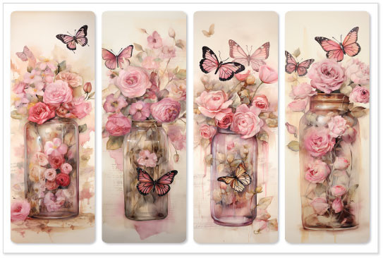 SHABBY CHIC ROSE BOOKMARKS PAPER PAD