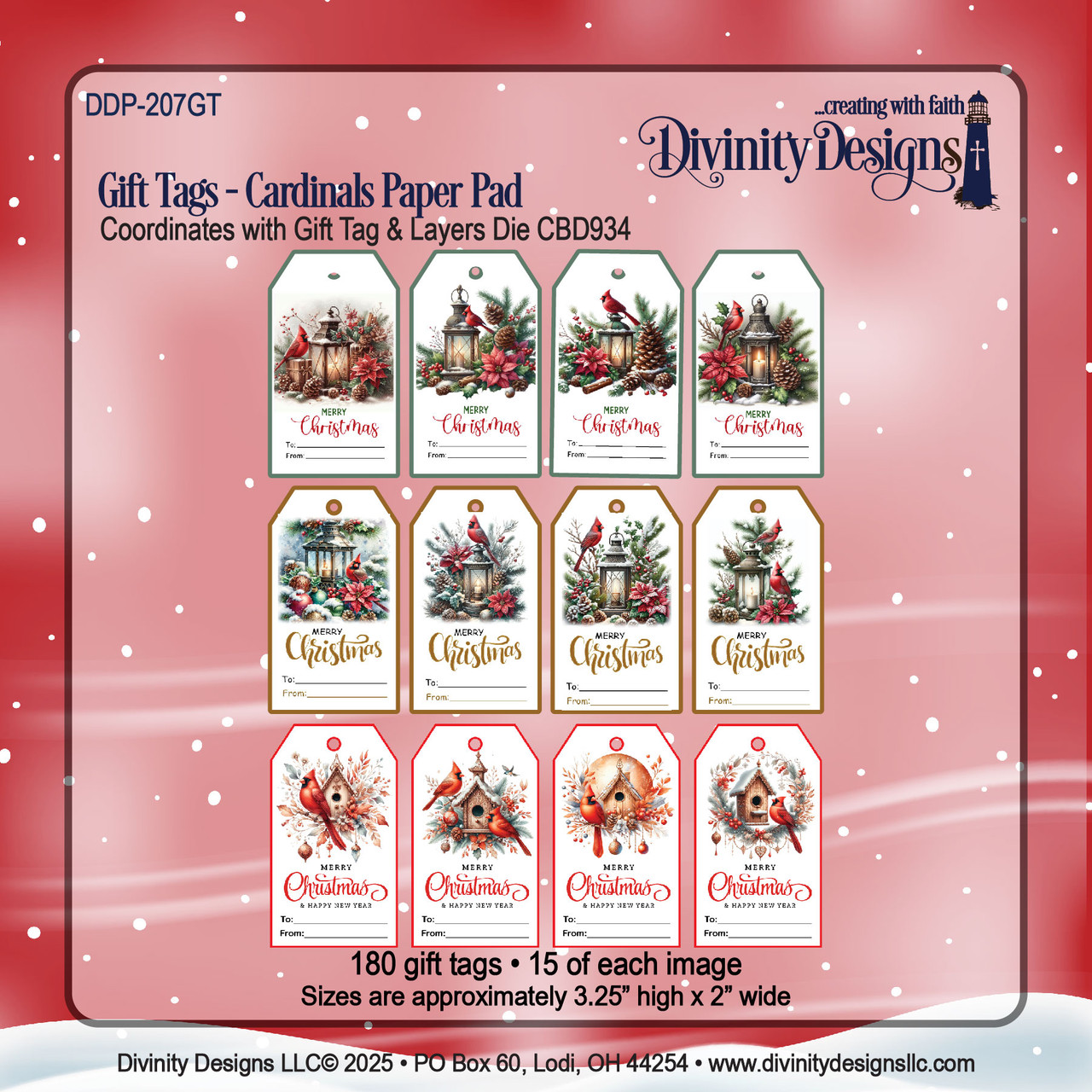 GIFT TAGS - CARDINALS PAPER PAD