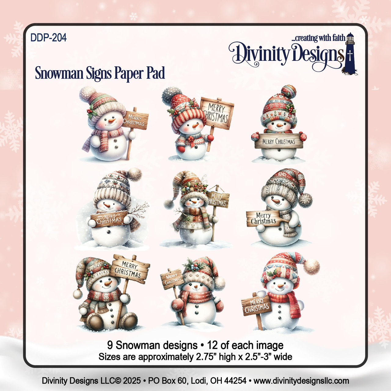 SNOWMAN SIGNS PAPER PAD