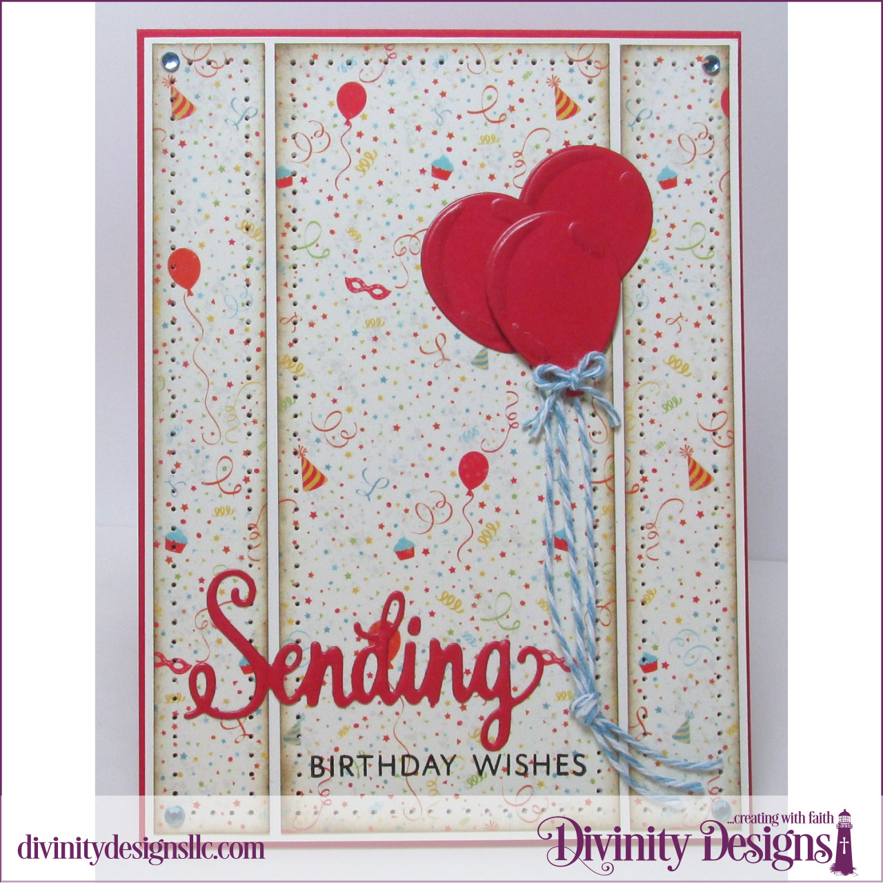 BALLOONS AND STREAMERS DIES - Divinity Designs LLC