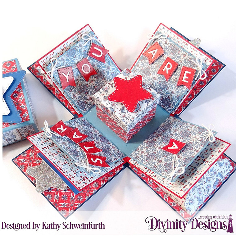 EXPLOSION BOX WITH LAYERS DIES - Divinity Designs LLC