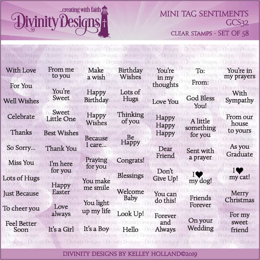 MINI TAG SENTIMENTS (CLEAR STAMPS) - Divinity Designs LLC