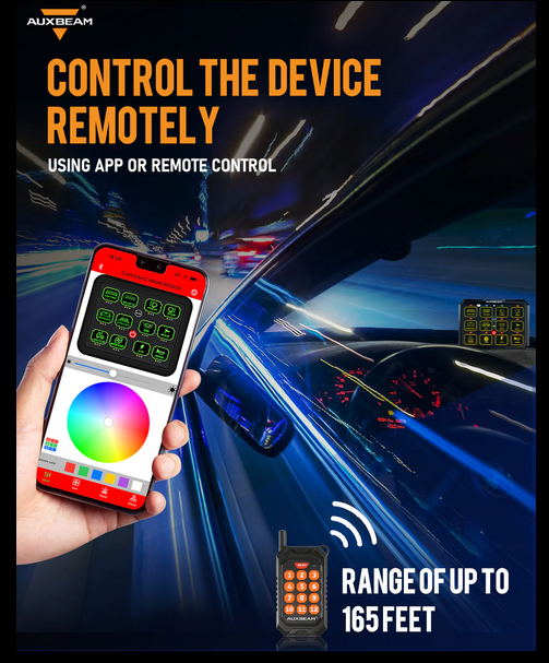 AC-1200 RGB Switch Panel with APP&Remote Control, Toggle/ Momentary ...