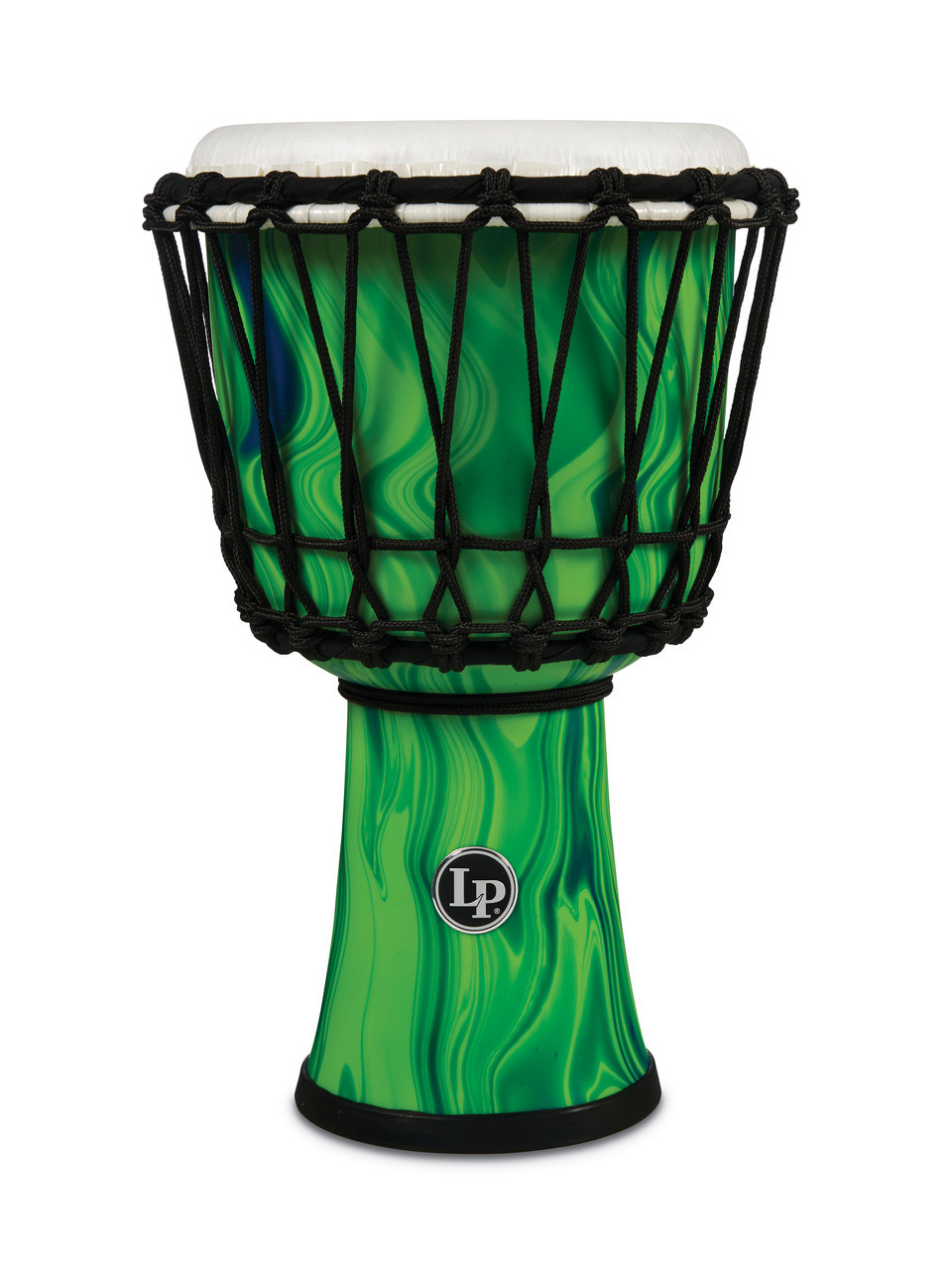 LP 7" Rope Tuned Circle Djembe - Green Marble - Milano Music Center