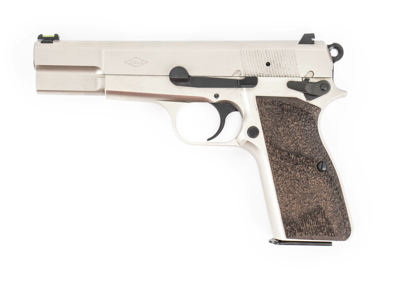 SDS Inglis P-35 9mm Luger 15+1 4.70" Stainless Barrel, Satin Nickel ...