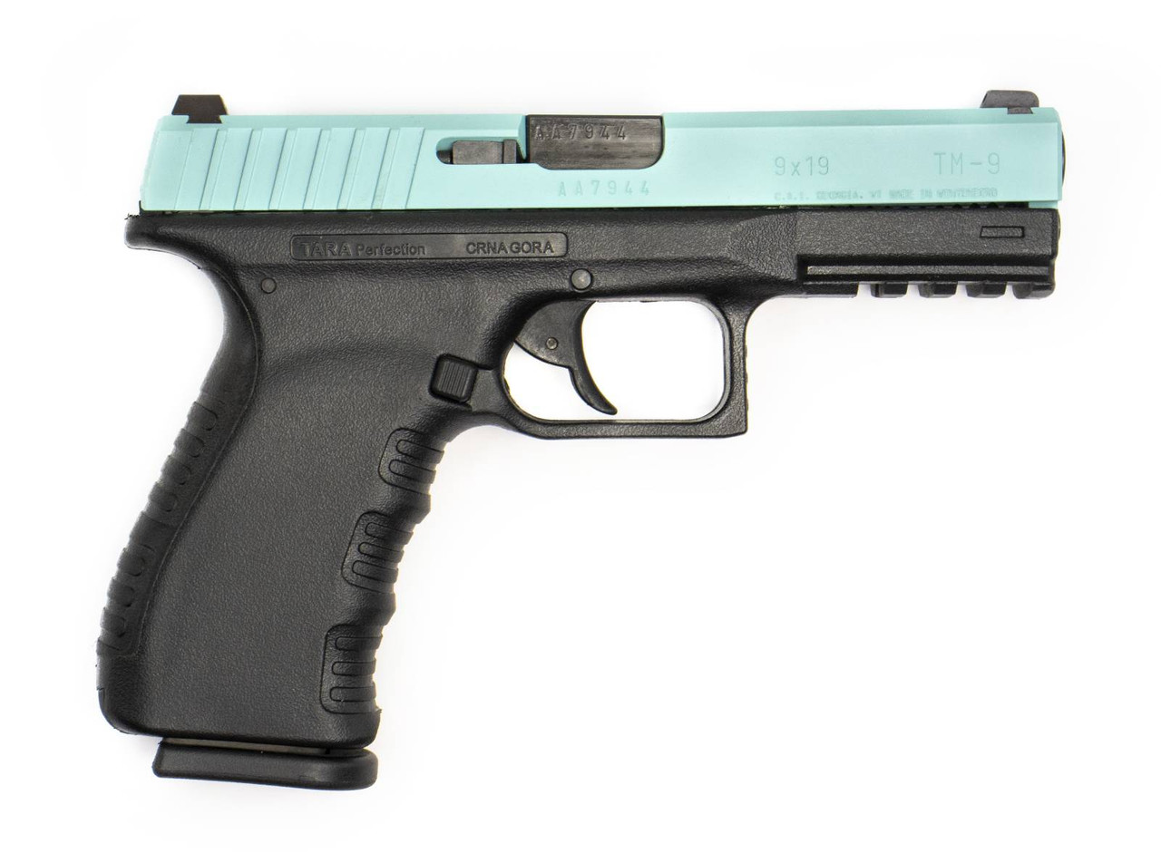 Used TARA TM-9 9mm, 4.5 Barrel - Black/Robin's Egg Blue - Centerfire ...