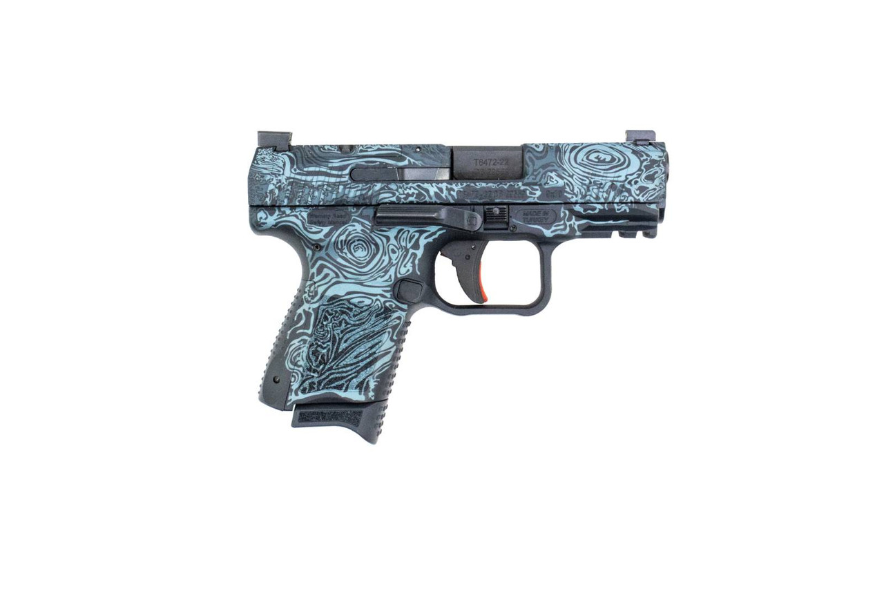 Canik TP9 Elite 9mm 3.5" Barrel, Dot Sight - Damascus Blue, Cerakote ...