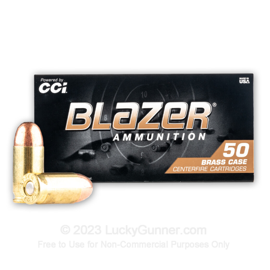 CCI Blazer Brass 380 ACP 95 gr Full Metal Jacket (FMJ) 1000rds in 50rd ...