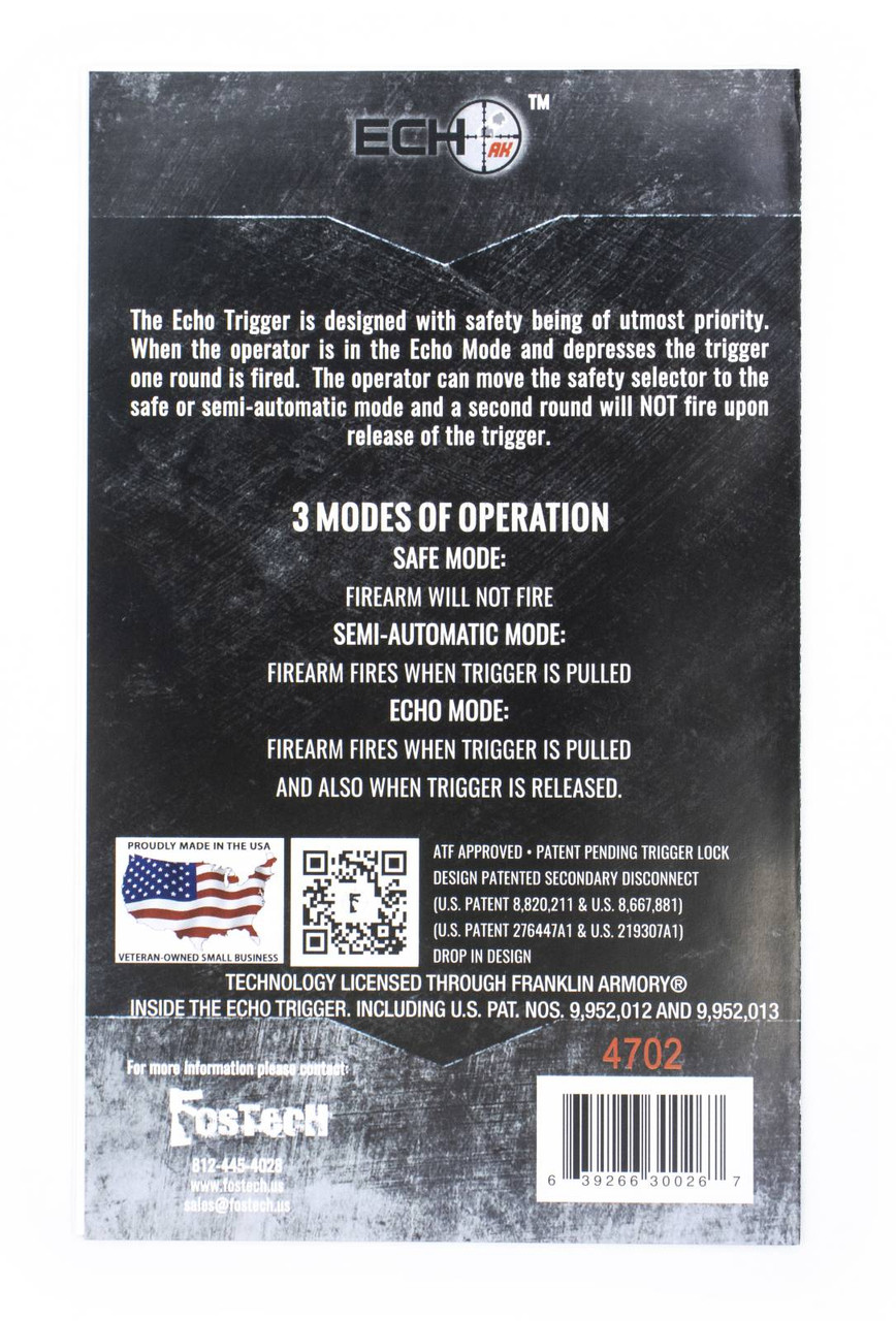Fostech Echo Ak47 Trigger For The Ak 47 Platform Centerfire Systems