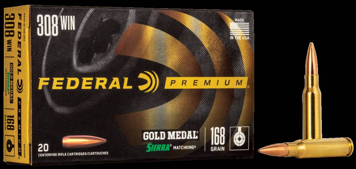 Federal GM308M Premium Gold Medal 308 Win 168 gr 2650 fps Sierra ...