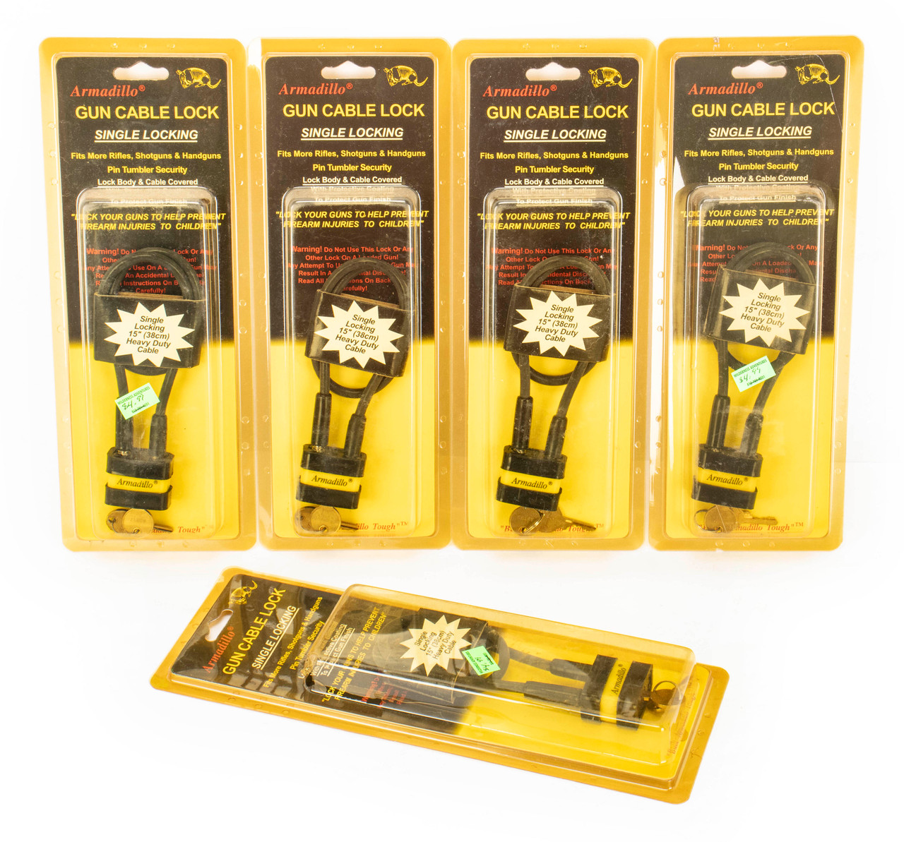 Armadillo Gun Cable Single Lock - 5 Pack - Centerfire Systems