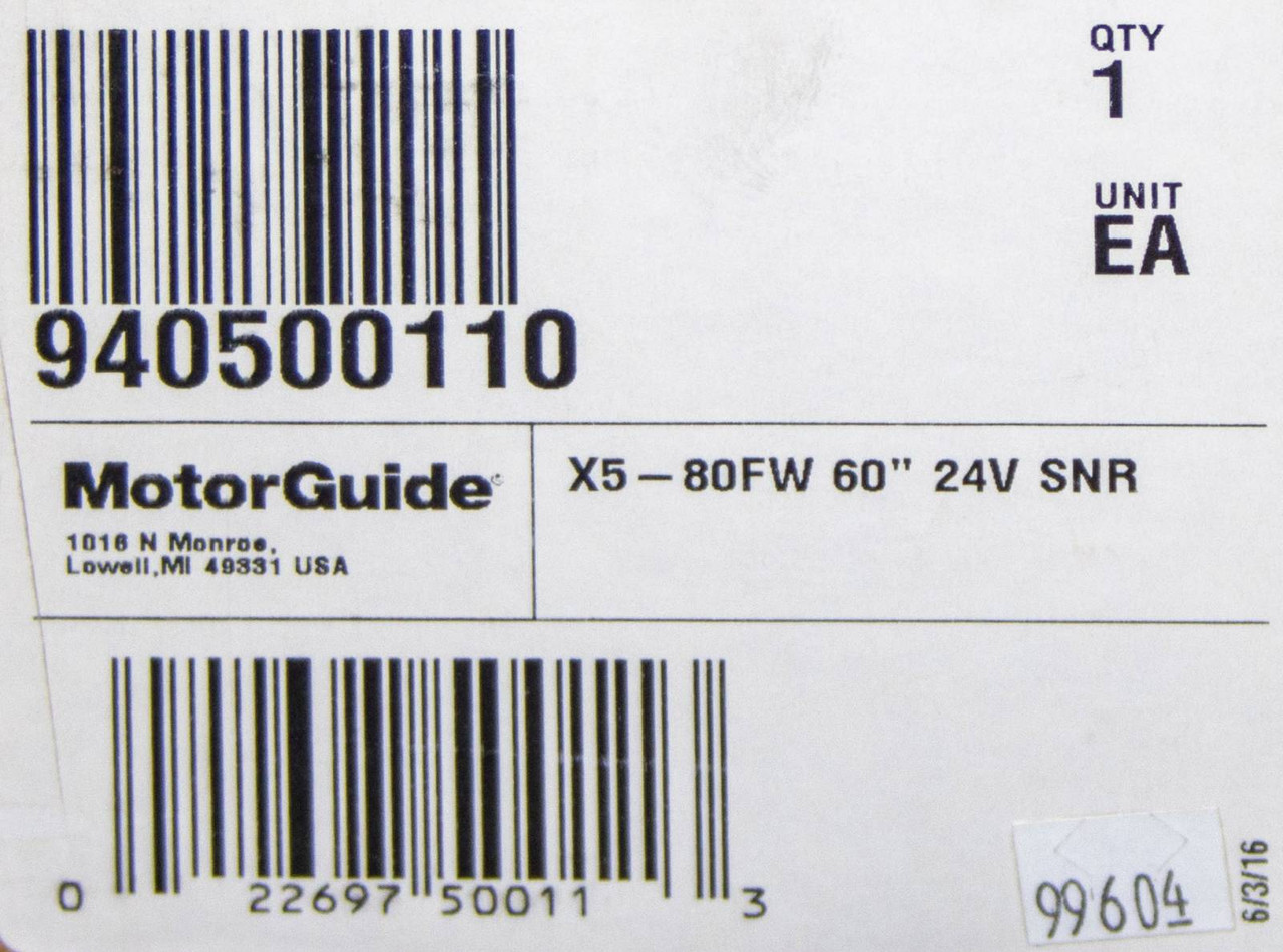 MotorGuide X5 24V Foot-Control Bow Mount Digital Variable Speed Freshwater Trolling Motor With ...