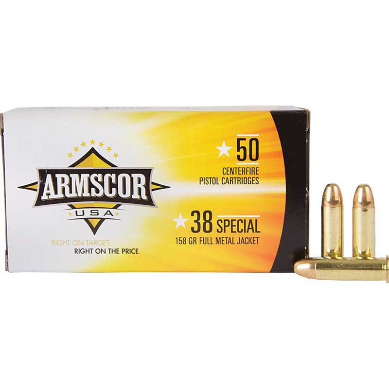 Armscor FAC3817N Pistol 38 Special 158 gr Full Metal Jacket (FMJ) 50 Bx ...