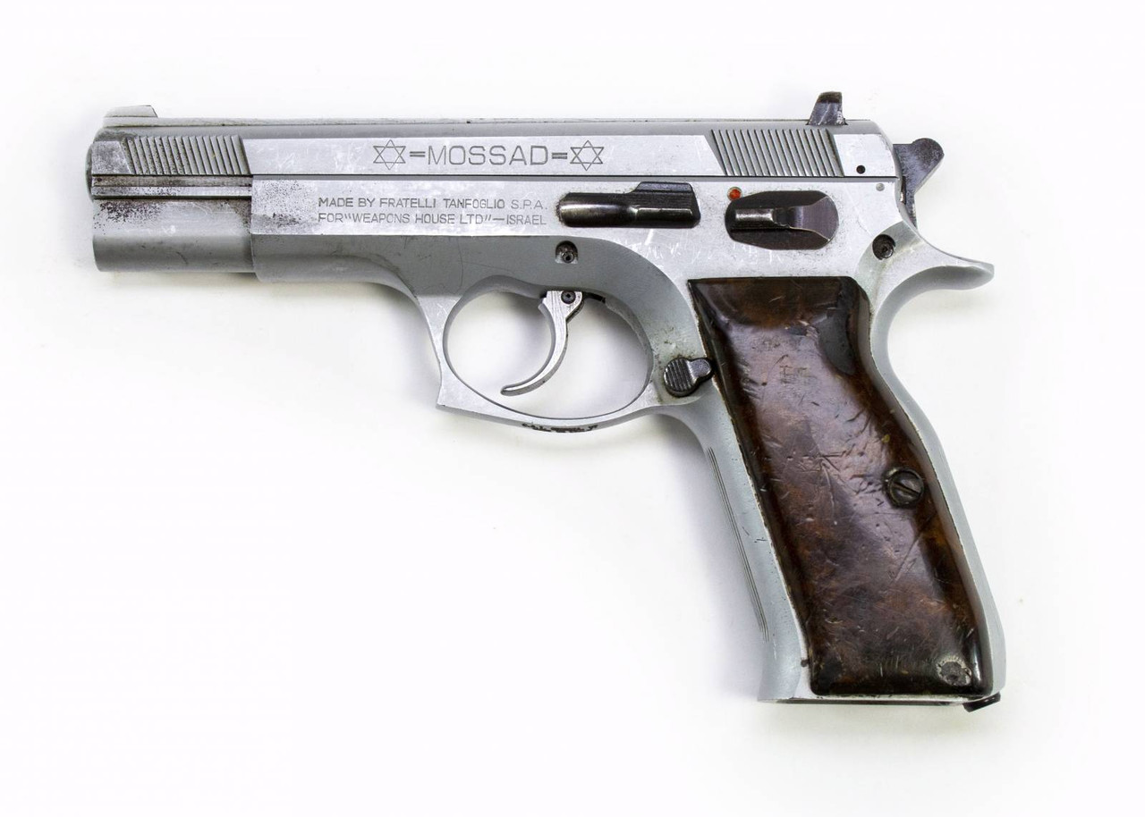 Tanfoglio Mossad 9mm Caliber Brushed Steel Pistol - Centerfire Systems