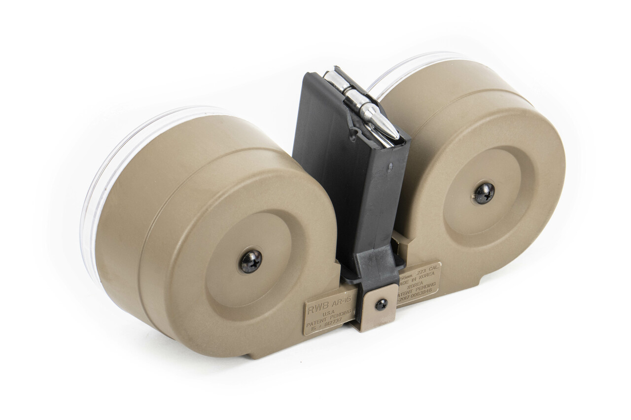 RWB AR-15 100 Round Dual Drum Magazine .223/5.56 with Reinforced Feed ...