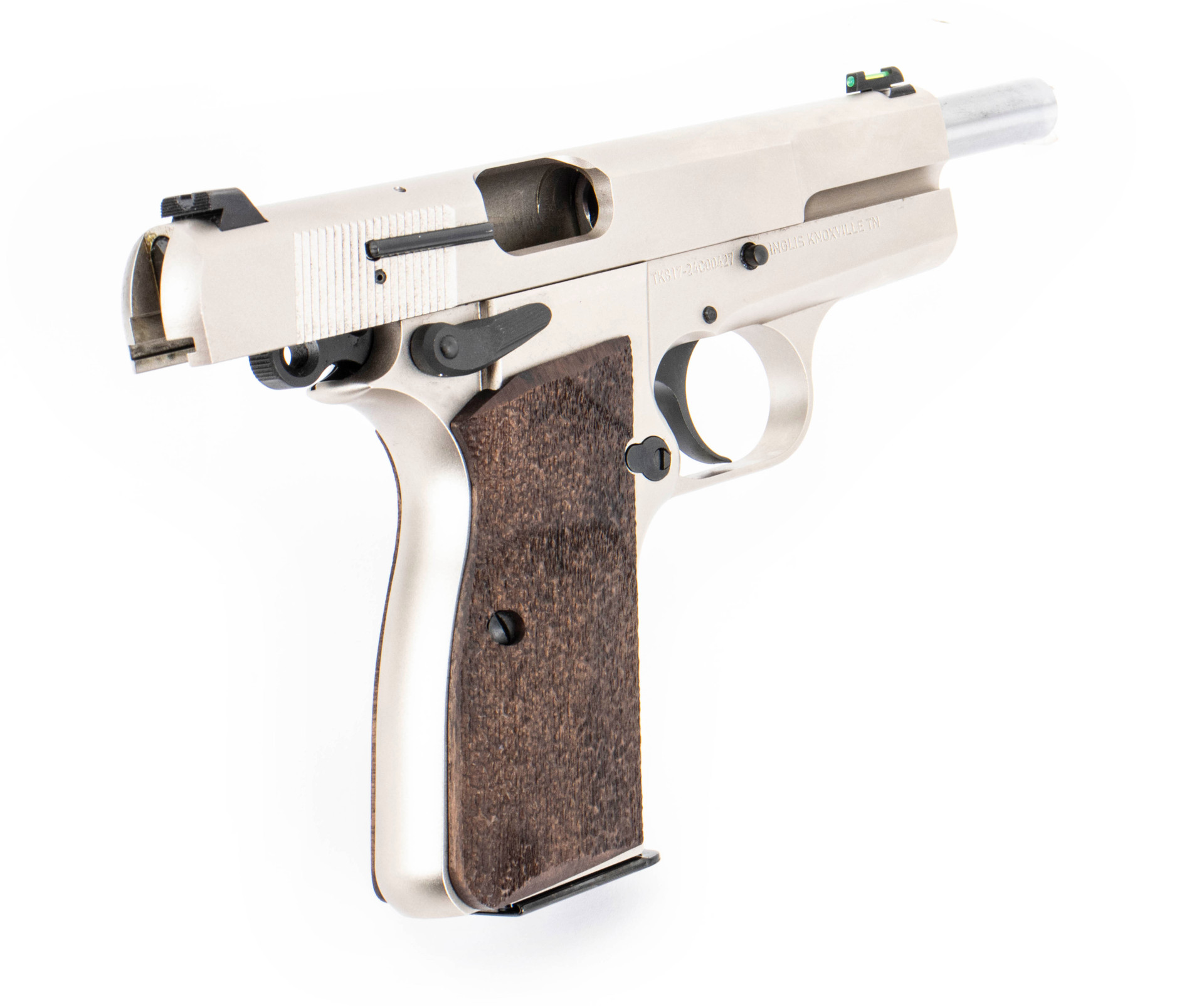 SDS Inglis P-35 9mm Luger 15+1 4.70" Stainless Barrel, Satin Nickel ...