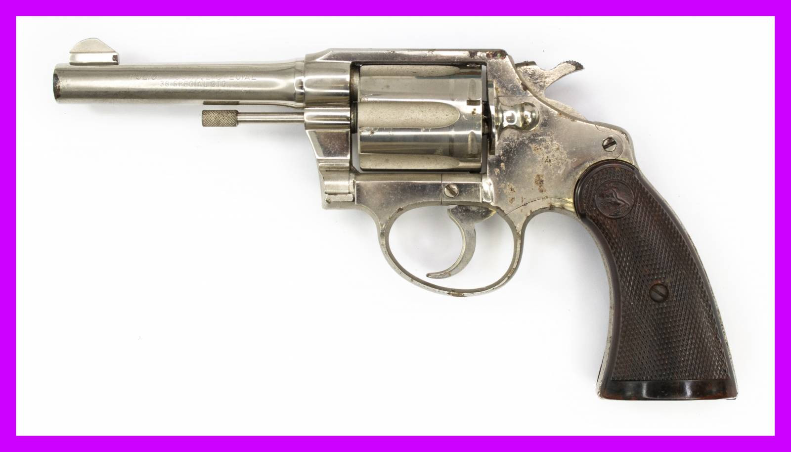 Colt Police Positive Revolver, .38 Special, 4 Barrel, Nickel ...