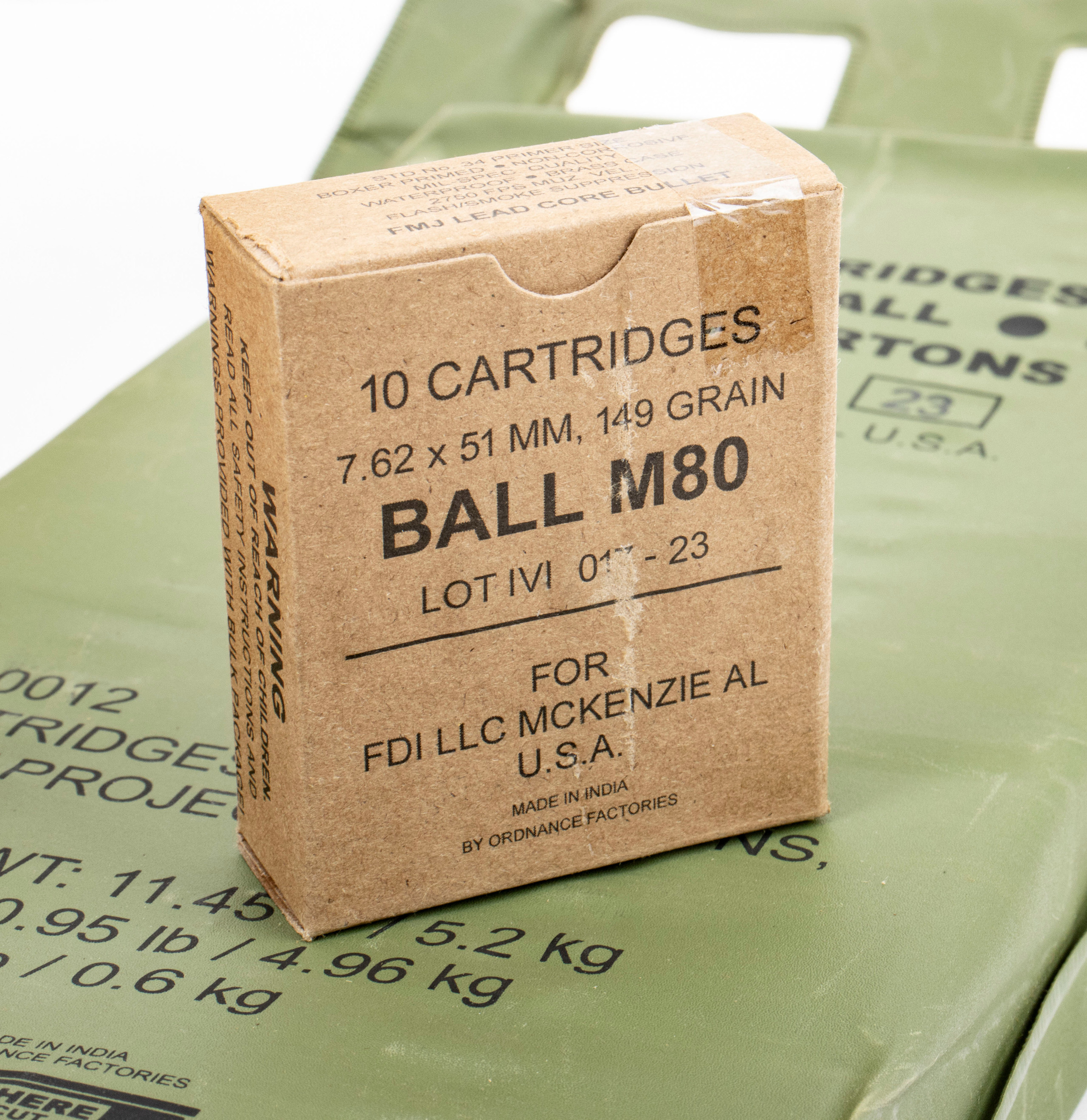 FDI 7.62X51 NATO (308) 149 GR FMJ M80 BALL - 200rd BATTLE PACK