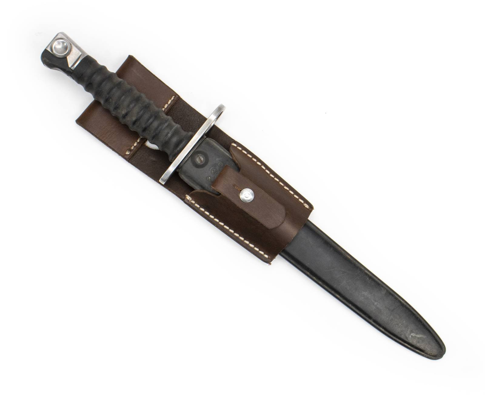 Two Swiss PE57/STG57 24rd Magazines & One M57 Bayonet with Scabbard and ...