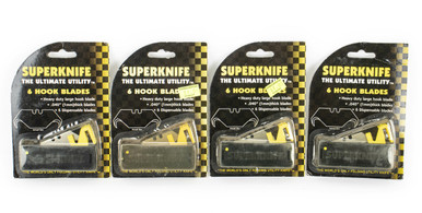 RDR Tools Superknife Folding Utility Knife w/ Hook Blades- 4 Pack ...