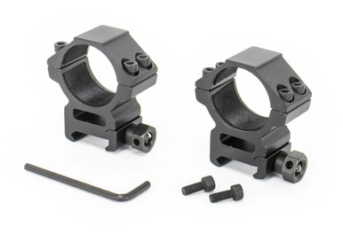 Sniper 1" Mid-Profile See-Thru Scope Rings w/ 4 Fasten Screws - 5 Pack ...