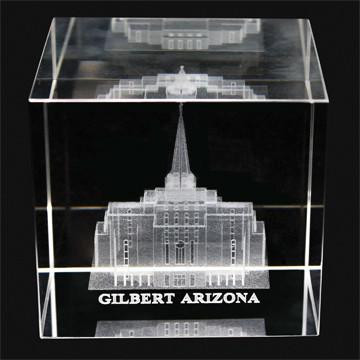 Gilbert Arizona Temple Crystal Cube - BuyLDSproducts.com
