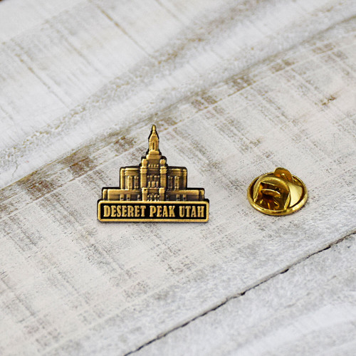 Deseret Peaks Utah Antique Gold Temple Tie Pin - BuyLDSproducts com