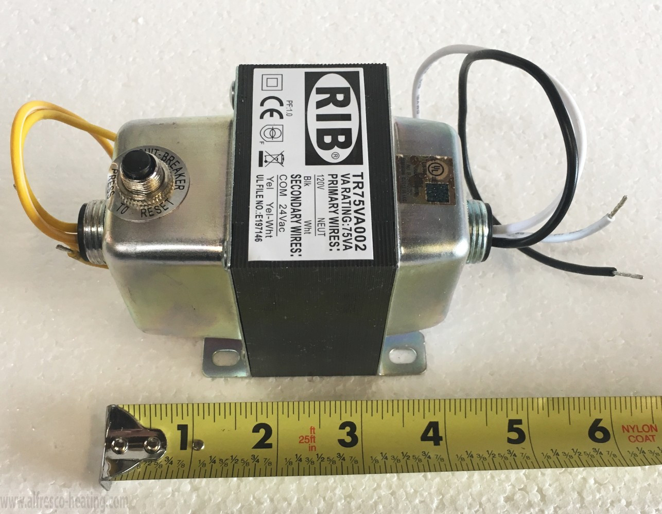 75VA Transformer, 120 volts to 24 volts AC