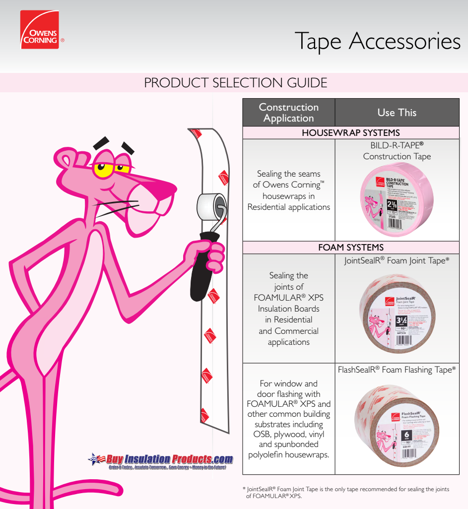 Owens Corning Bild-R-Tape Construction Tape - Pink