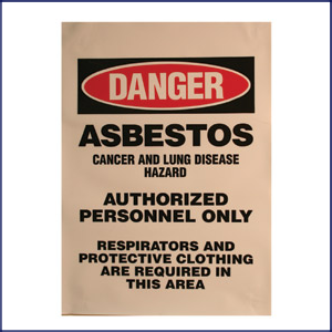 Danger Asbestos Stickers and Warning Labels for Pipes