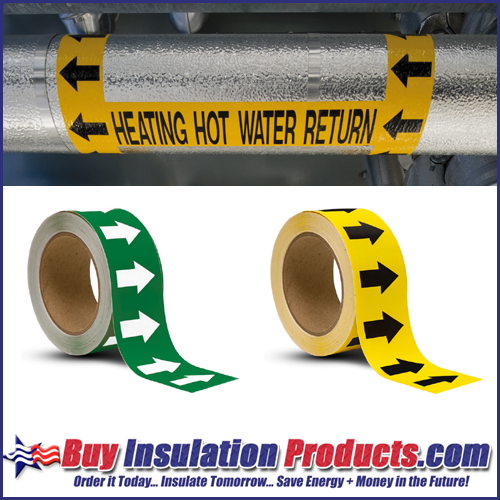 Green/White Pipe Arrow Labels | Directional Arrow Stickers