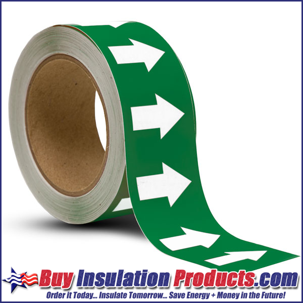 Green/White Pipe Arrow Labels | Directional Arrow Stickers