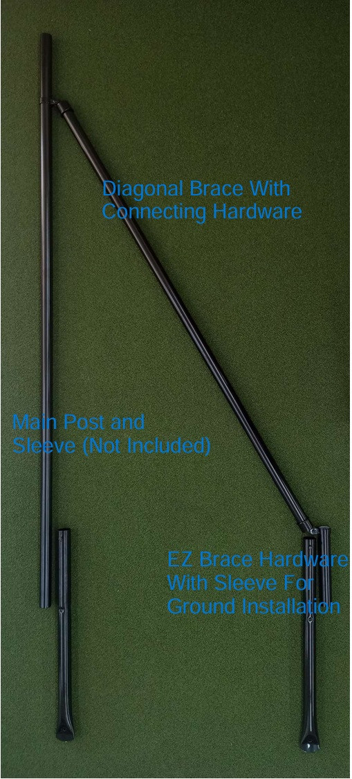 Diagonal Brace 58” to Connect To Standard 1 5/8” Posts With Sleeve and ...