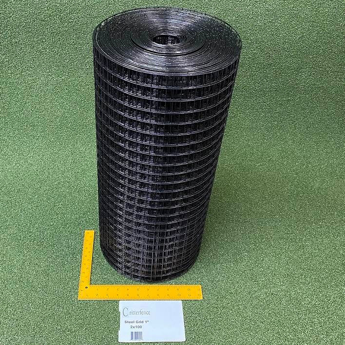 Critterfence 2x100 Metal Fence (Black – Welded Wire – 1x1 Inch)