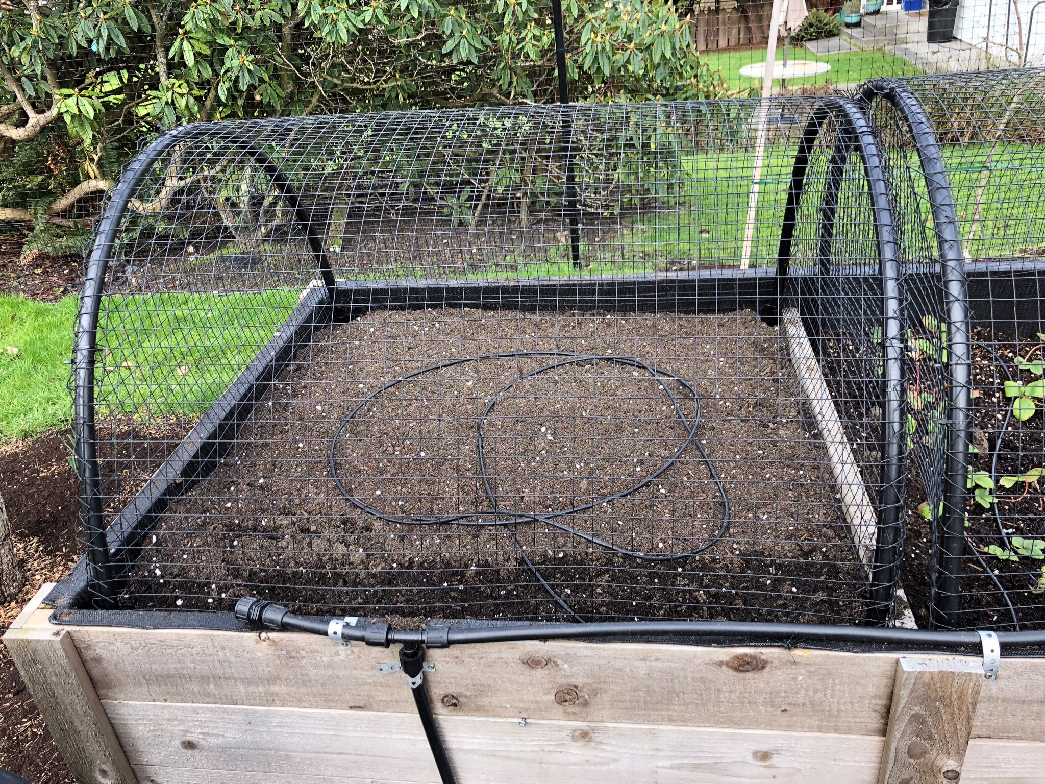 1 Inch Steel Grid on Hoop Garden Frame - Critterfence.com