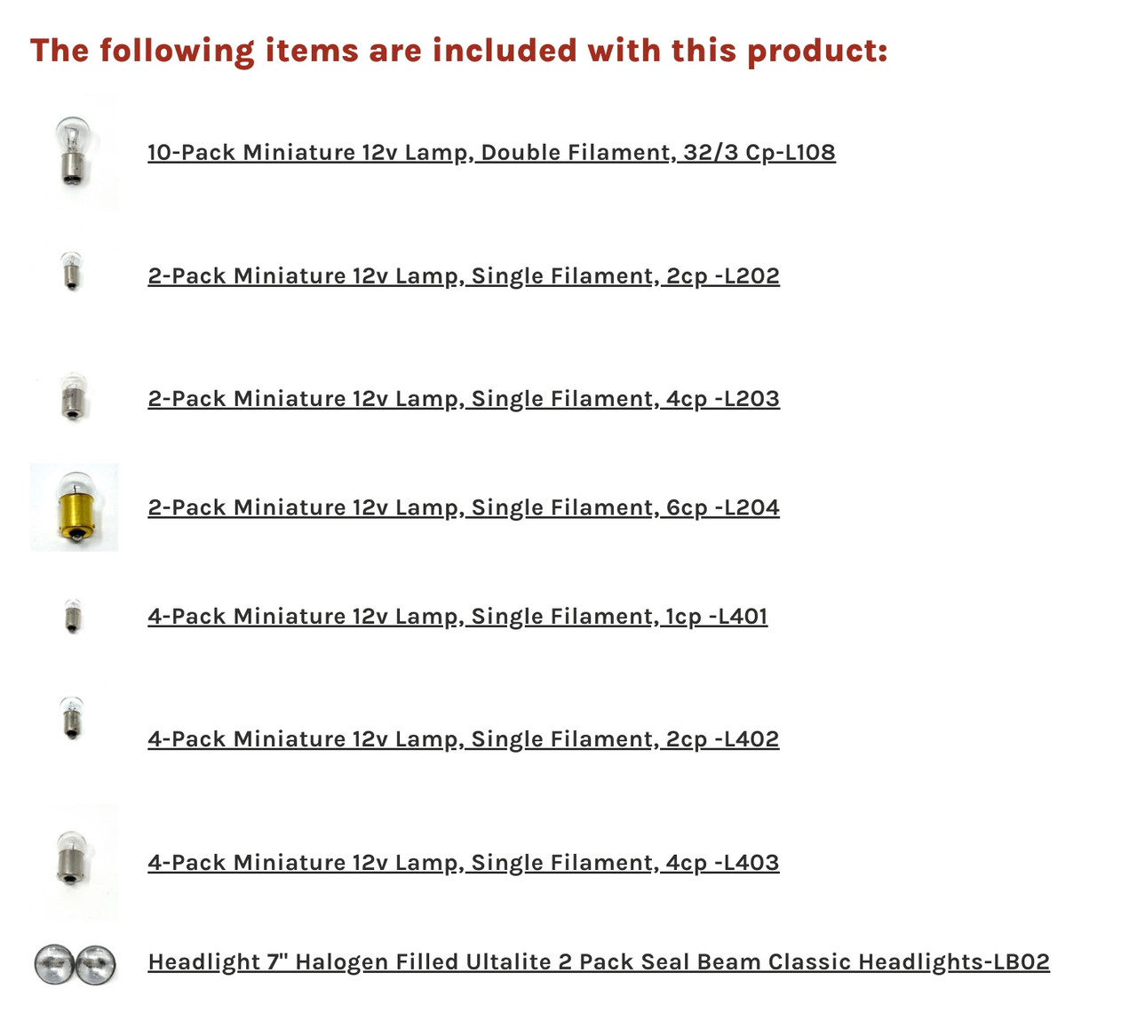 1940-1952 Chevy 12V light bulbs all cars