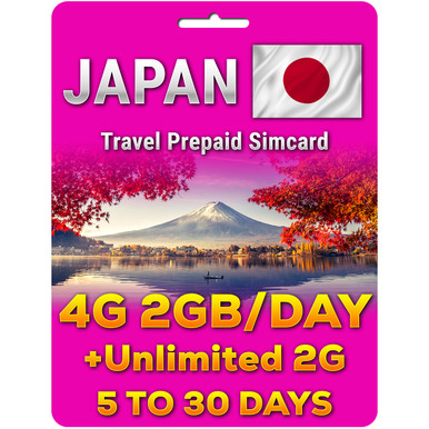 Japan Sim card | 4G 2GB per day | 5 Days to 30 Days | Softbank