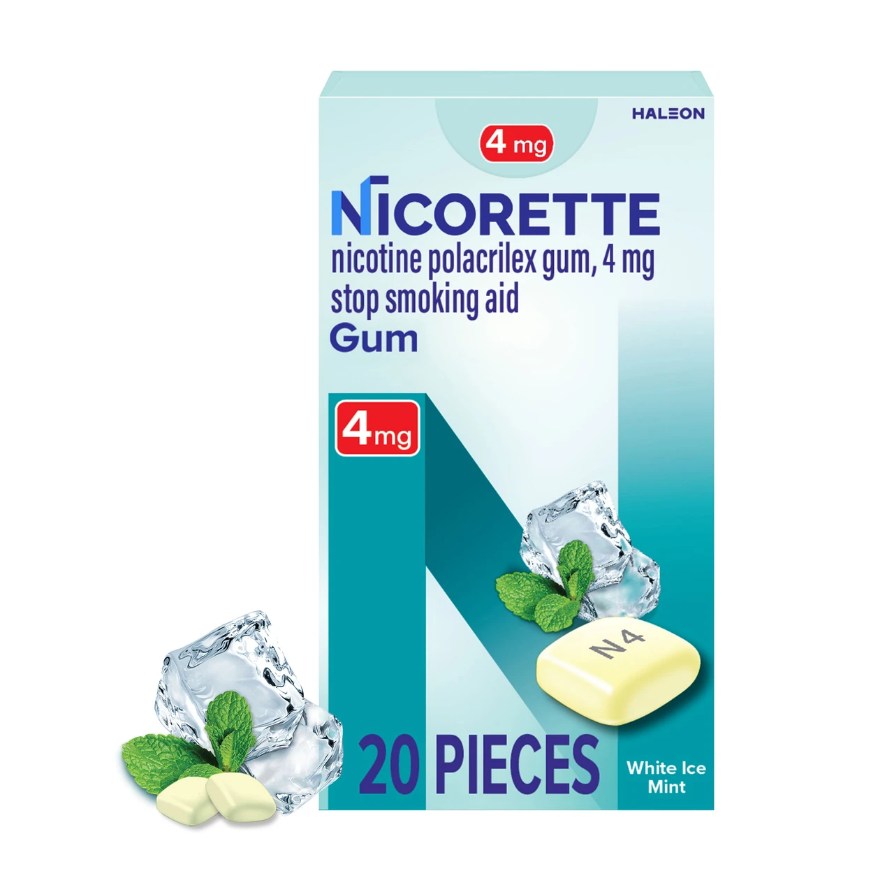 Nicorette® 4mg Gum White Ice Mint Flavor 160ct