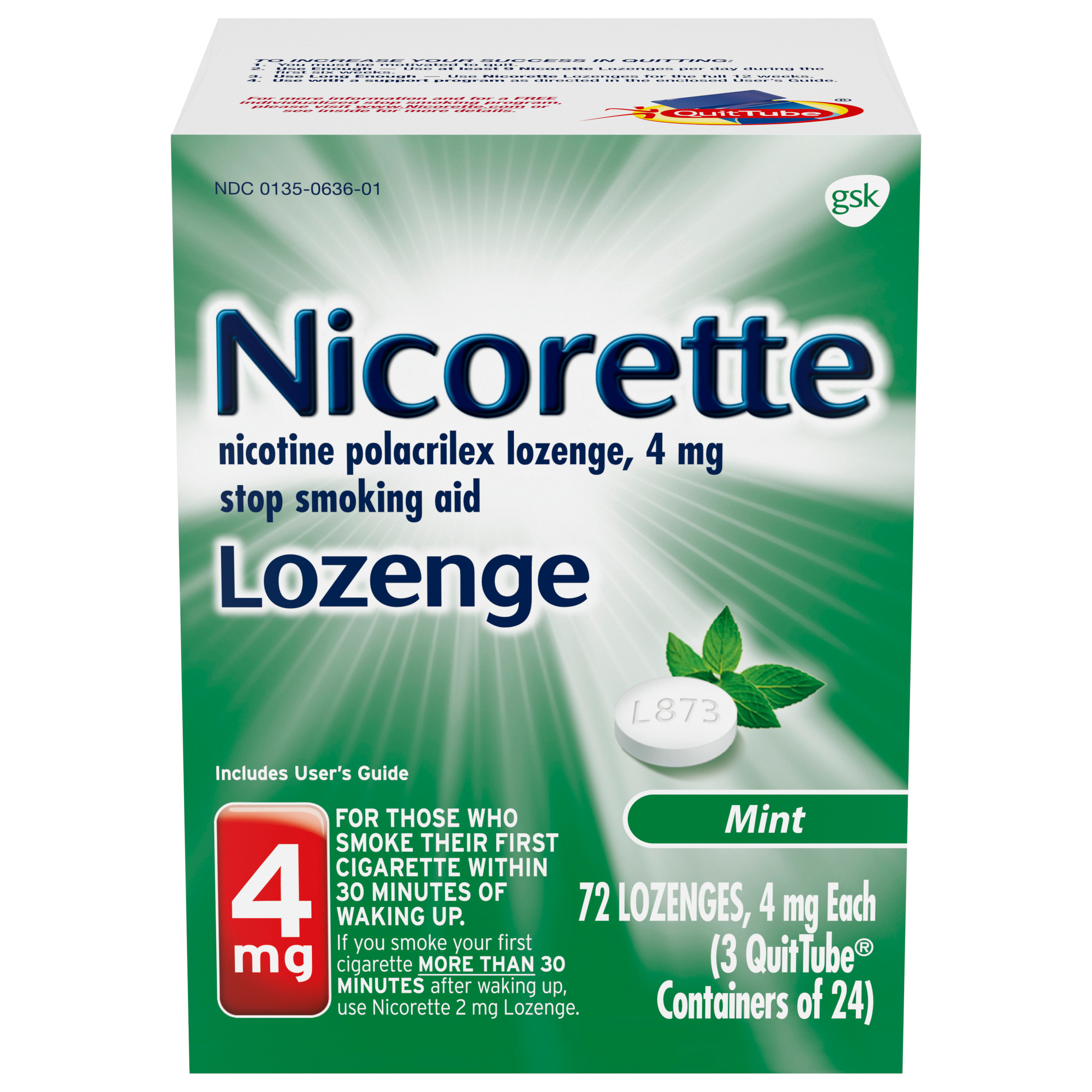 Nicorette Lozenges 4mg Original Mint 72ct | Nicorette