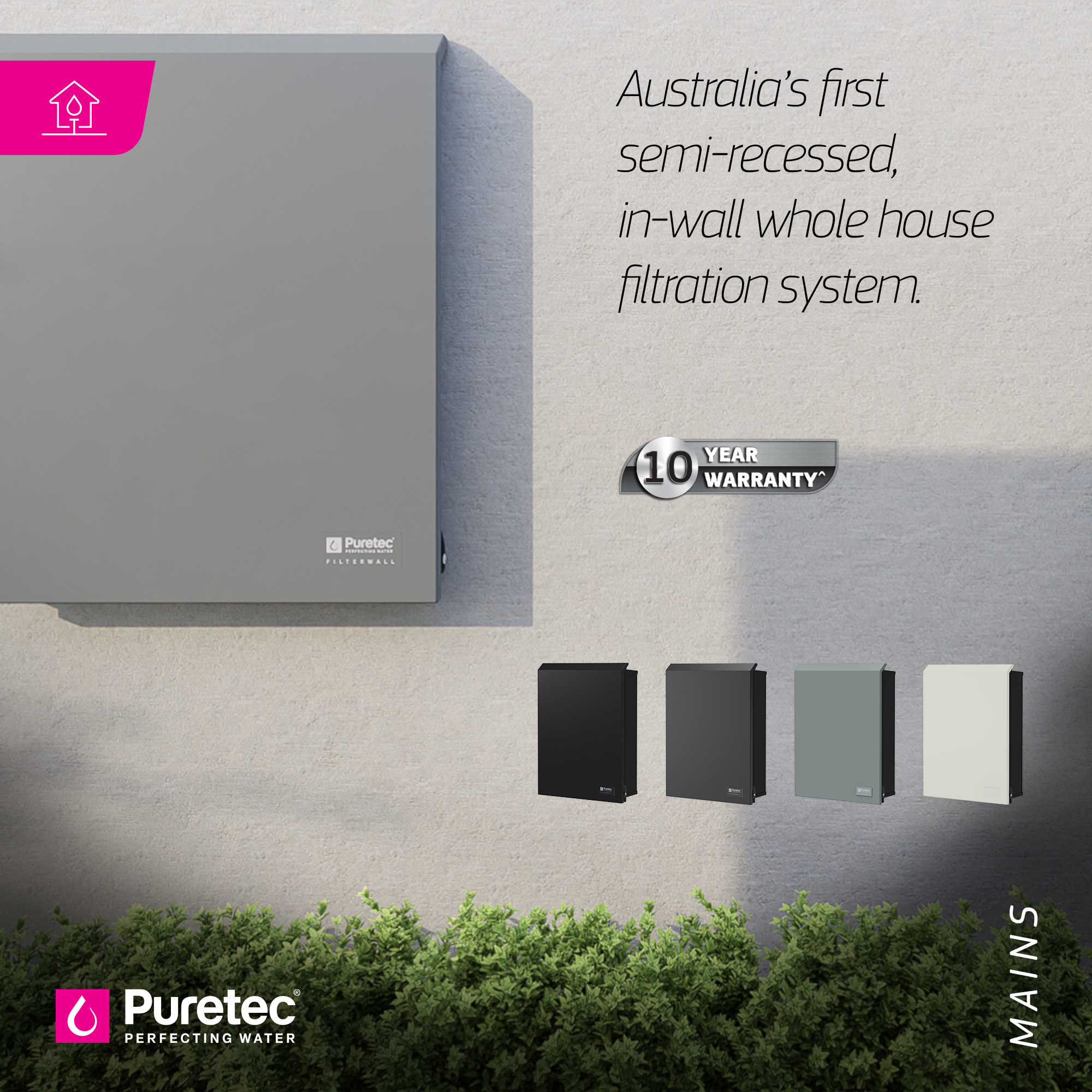 FILTERWALL-IM2-WS Puretec FilterWall - Integrated In-wall Wholehouse ...