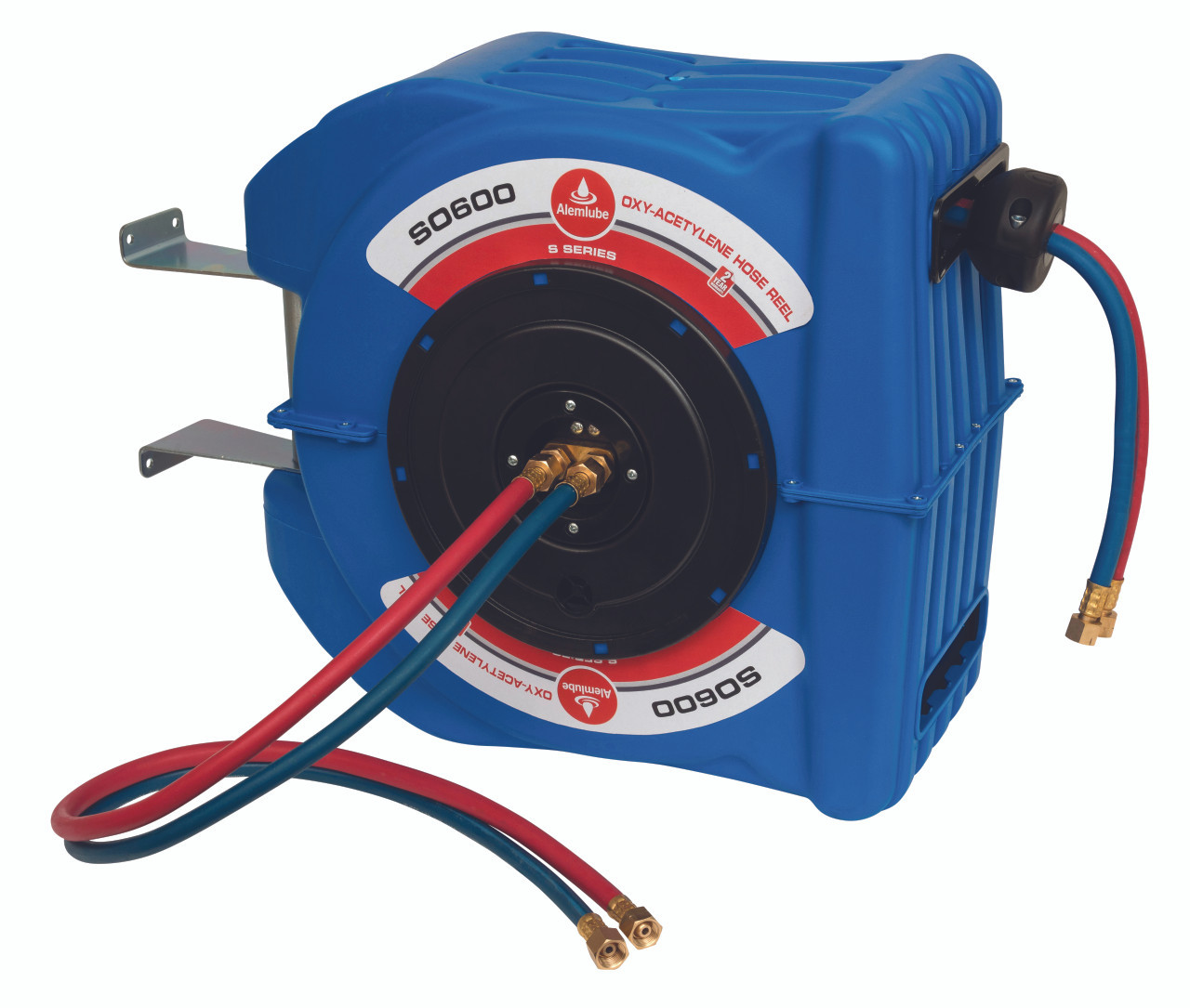 SO600 Alemlube S Series 15m x 6mm ID oxy-acetylene hose reel covered ...