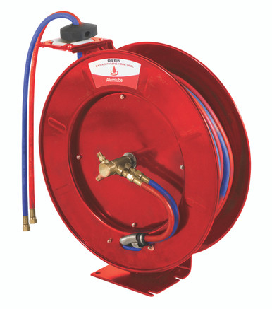 OS615 Alemlube 15m x 6mm ID oxy-acetylene hose reel open; - Filter ...