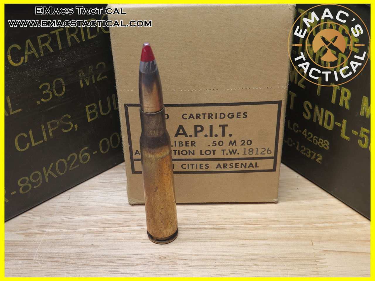 M20 .50 APIT Armor Piercing Incendiary Tracer TW52 [1x Round] - EMac's ...
