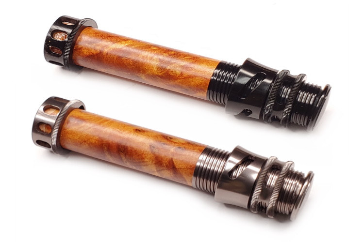 Aluminum Uplocking Reel Seat w/Rosewood Burl Insert - Custom Fly Rod ...