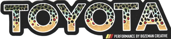 Toyota Trout Sticker - Custom Fly Rod Crafters