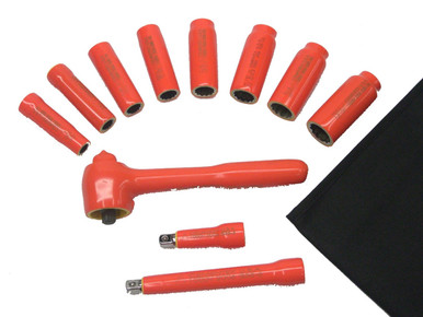 Insulated Socket Set 3/8" Square Drive (11 pc) - Fisher's Tools & Handles