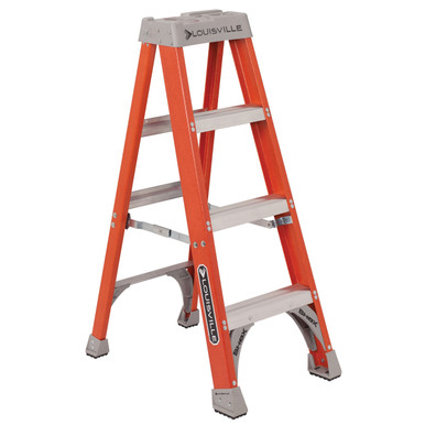 Fiberglass Step Ladder with SHOX System 4' - Fisher's Tools & Handles