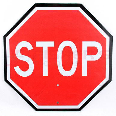 Stop / Slow Sign (24") with Wooden Handle - Fisher's Tools & Handles