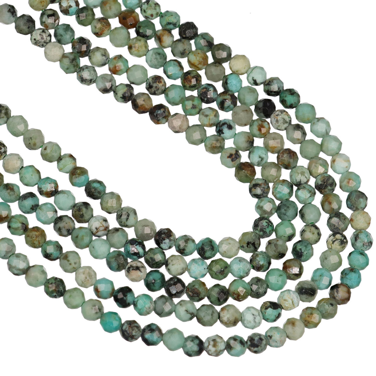 Turquoise Round Faceted Beads 3mm