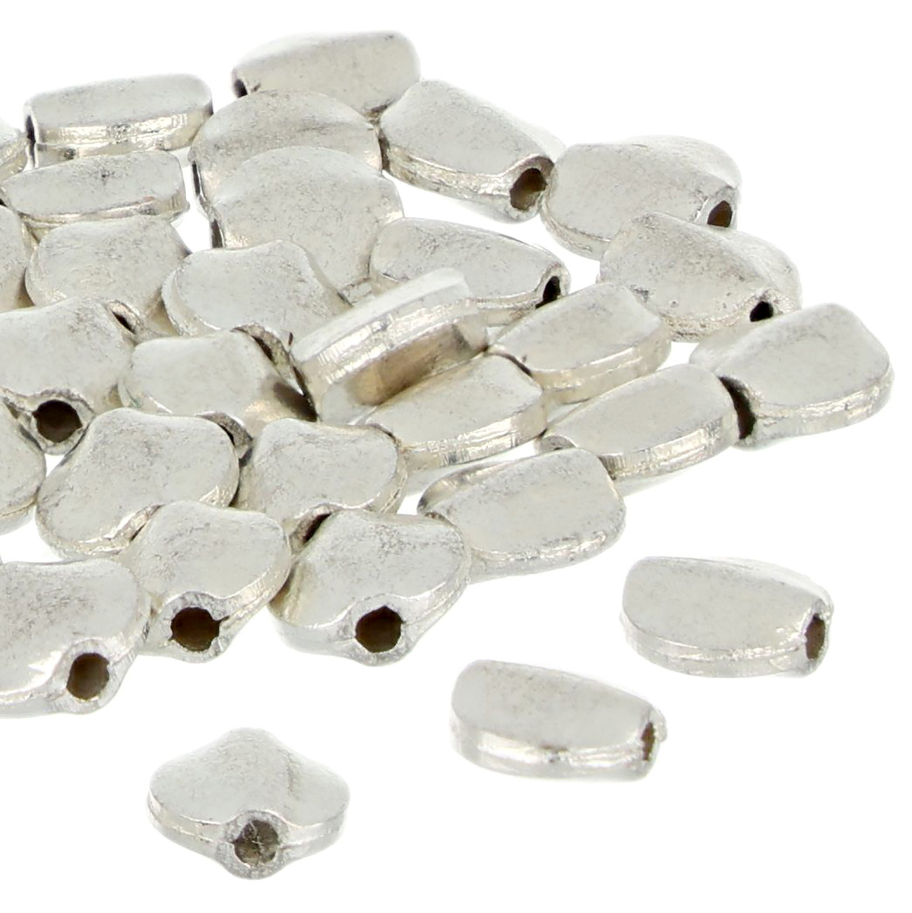 Silver Colored Coin Shaped Bead 6MM